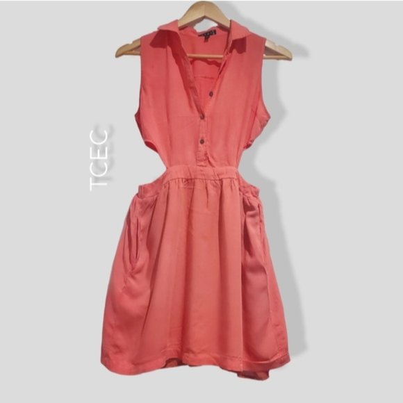 TCEC | Dresses | Tcec Los Angeles Coral Cutout Retro Style Dress | Poshmark